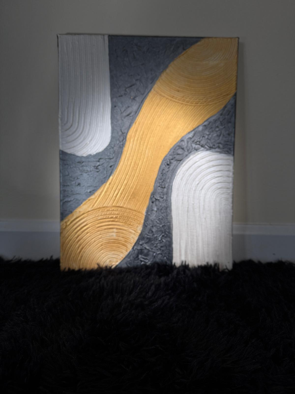 "Golden Flow: Abstract Elegance" – GalaxyArtWork