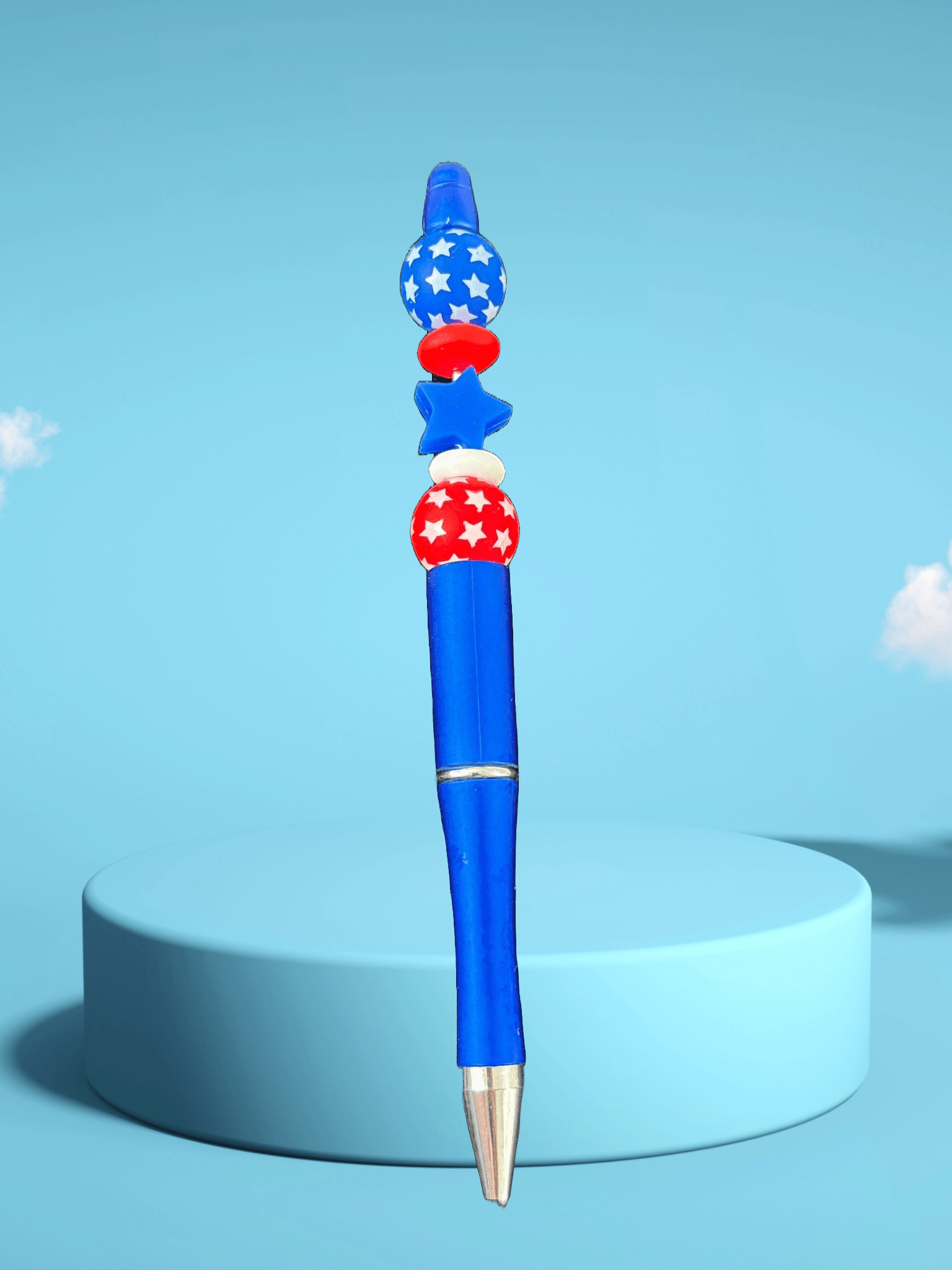 Red, White & Blue Sparkle Pen – Patriotic Hand-Beaded Pen for Gifts ...