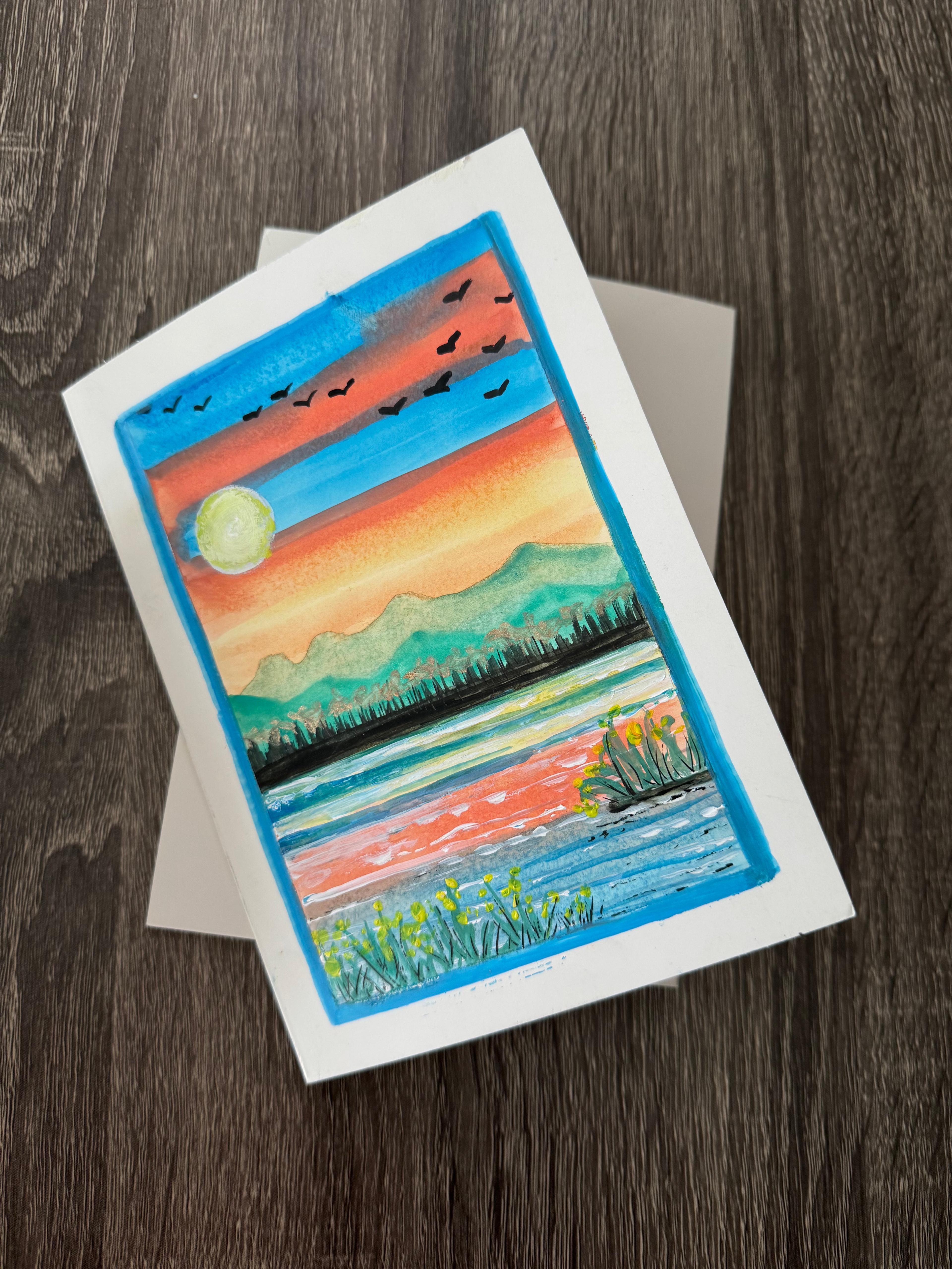 Handmade Greeting Cards 5x7 | Unique Art Cards with Envelopes ...